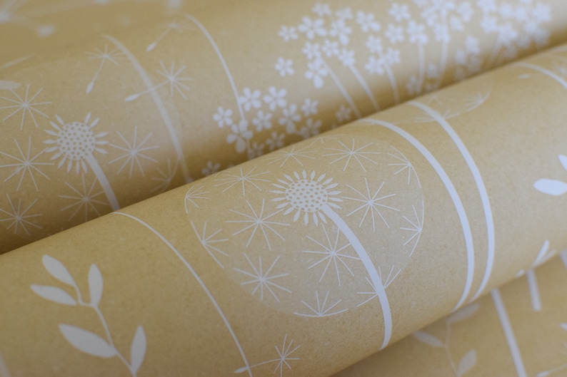 SAMPLE Paper Meadow Wallpaper in 'harvest' by Hannah Nunn, a Warm ...