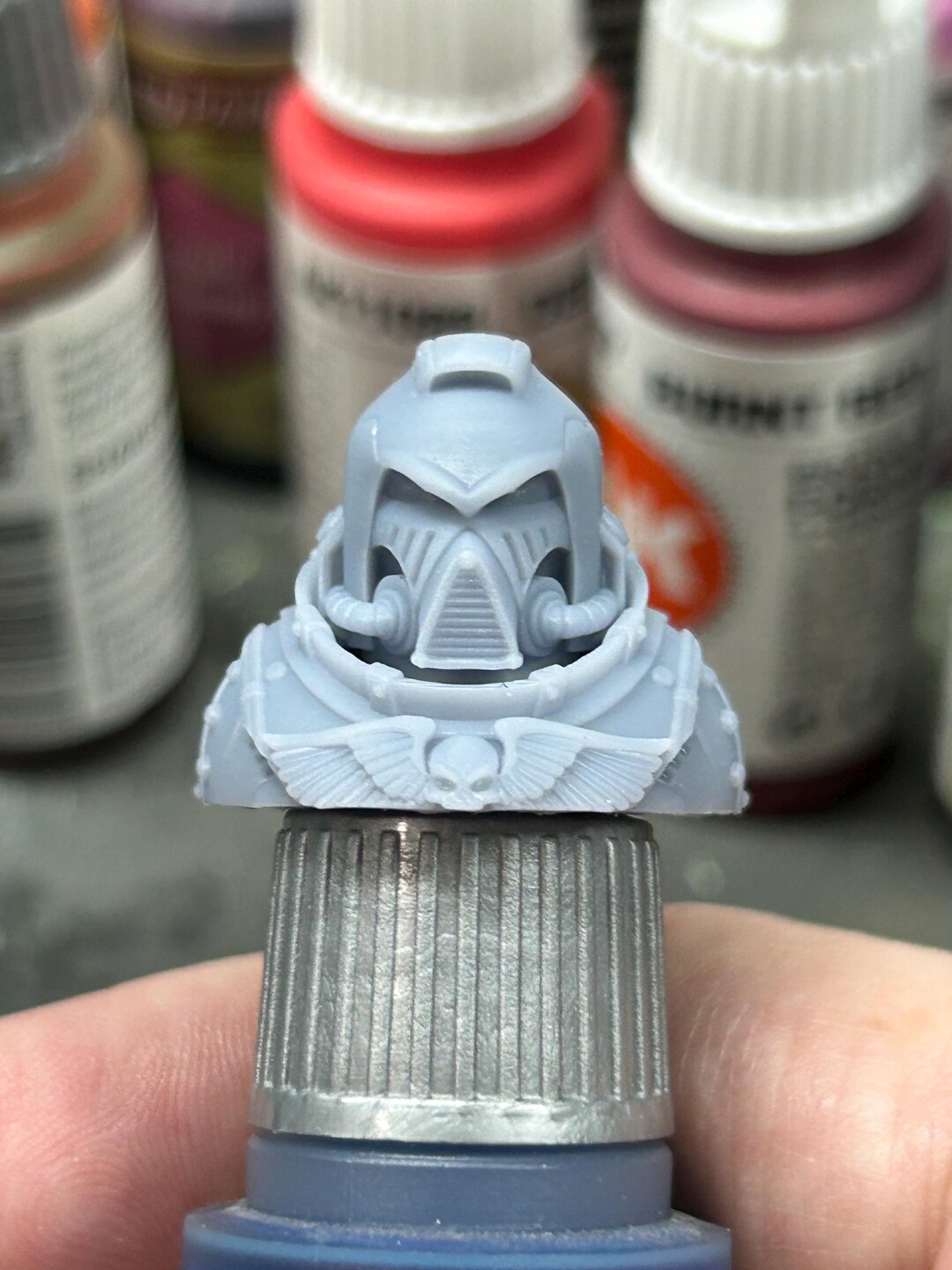 Sci Fi Helmet Paint Cap Topper Color Swatch for Miniature Paint Bottles ...
