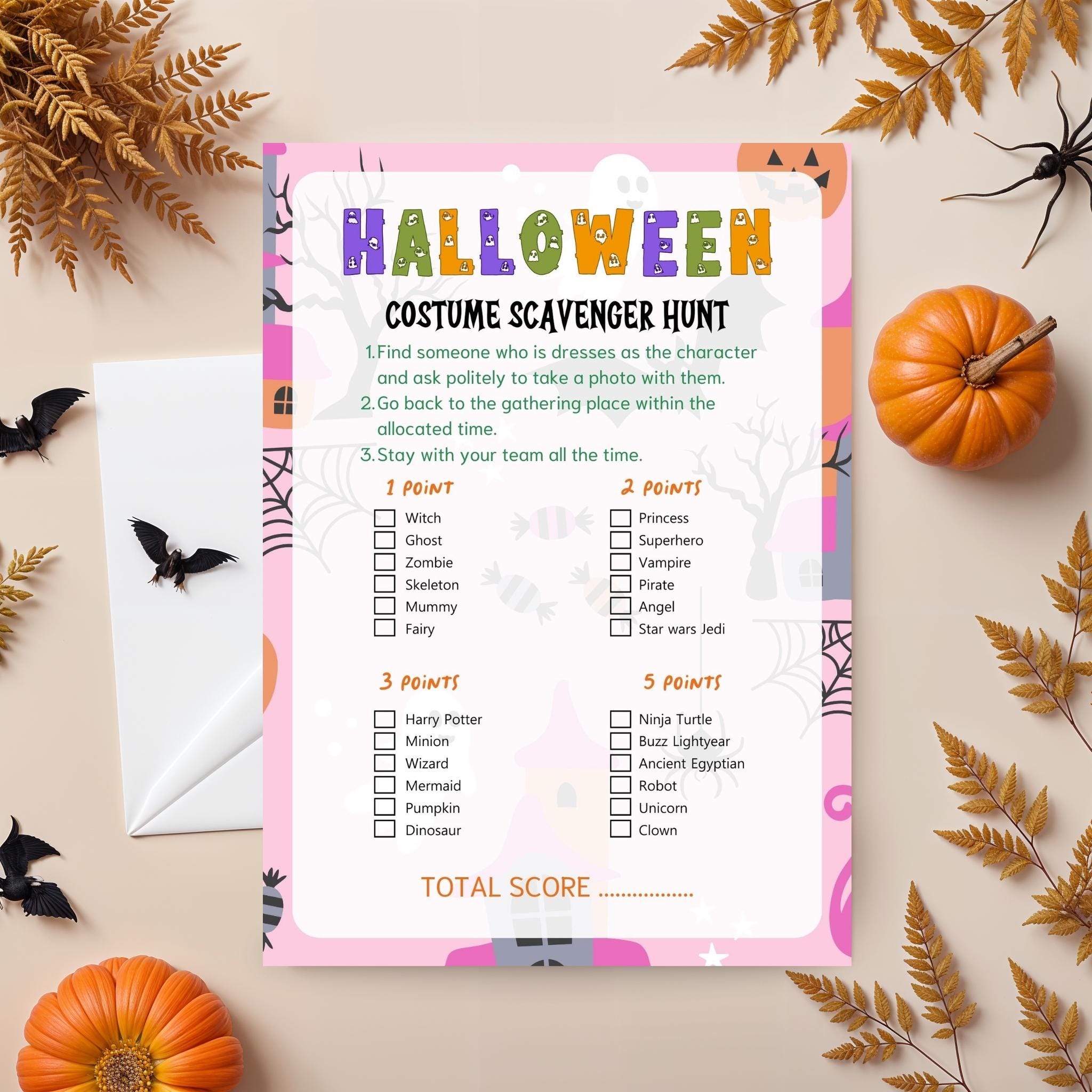 Printable Halloween Costume Scavenger Hunt for Kids Scavenger Hunt ...