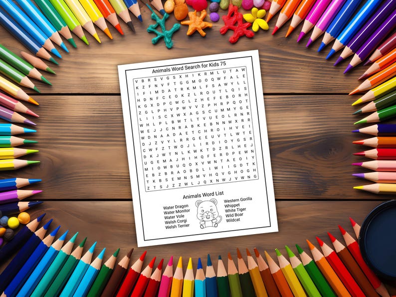 Printable Animal Word Search Activity Book for Children Word Search ...