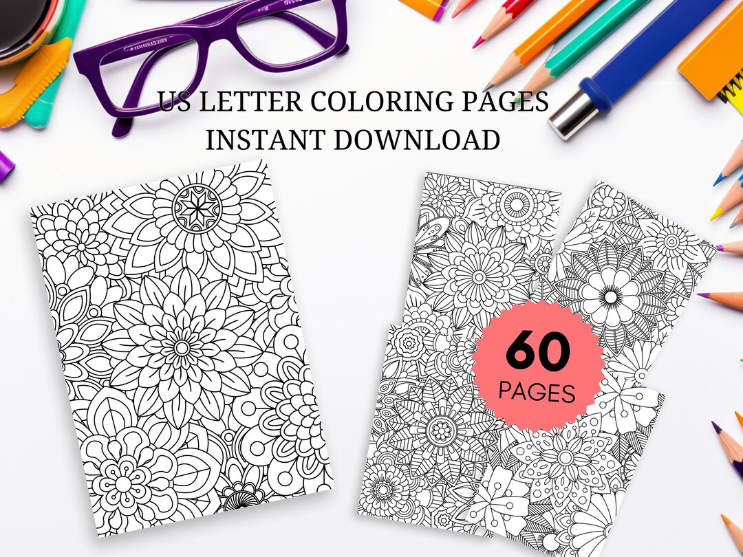 60 Geometric Coloring Pages Adult Coloring Stress Relief Pages ...