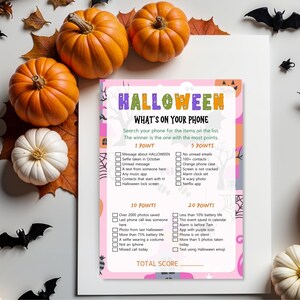 Printable Halloween Whats on Yout Phone Party Game for Kids Game Easy ...