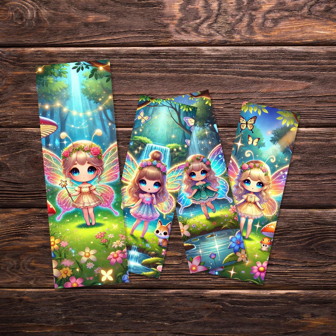 5 Printable Fairy Bookmarks for Kids Fairy Art Bookmark for Book Lovers ...