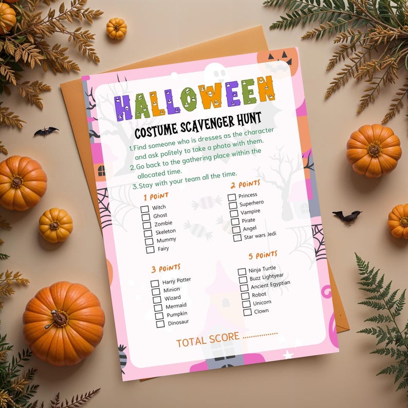 Printable Halloween Costume Scavenger Hunt for Kids Scavenger Hunt ...