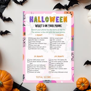 Printable Halloween Whats on Yout Phone Party Game for Kids Game Easy ...