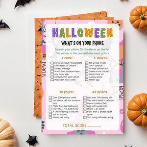 Printable Halloween Whats on Yout Phone Party Game for Kids Game Easy ...
