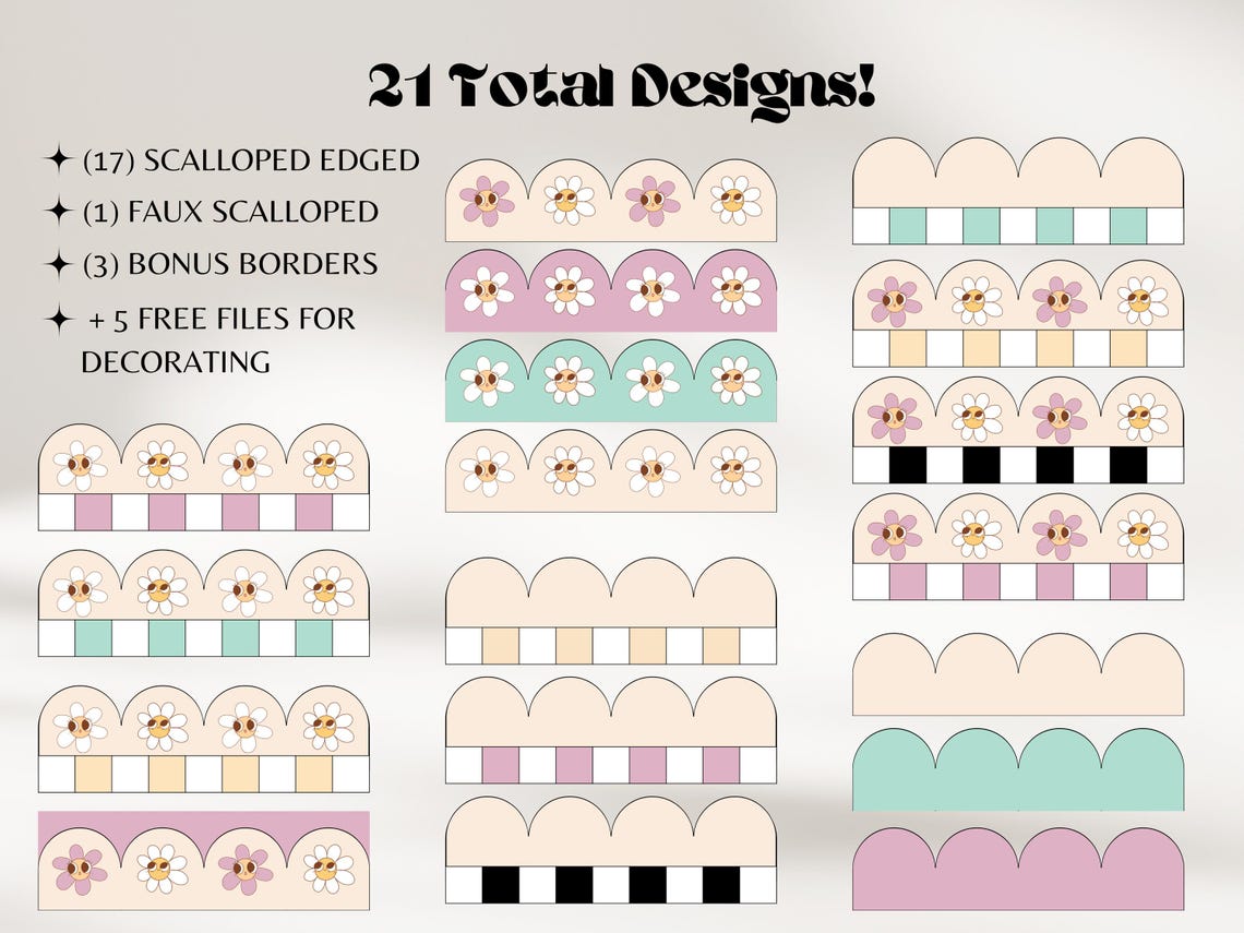 Classroom Bulletin Board Borders, Pastel Groovy Classroom Decor ...