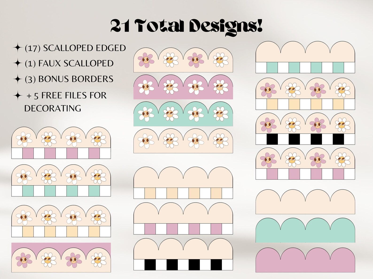 Classroom Bulletin Board Borders, Pastel Groovy Classroom Decor ...