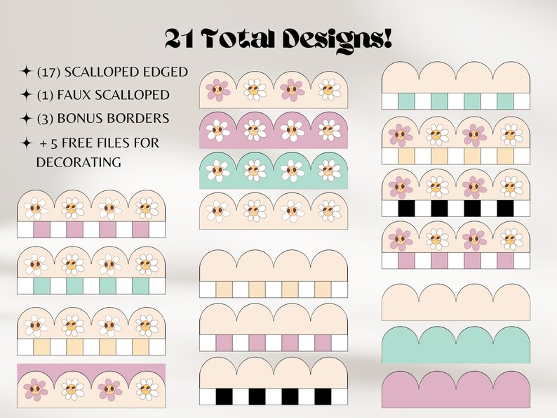 Classroom Bulletin Board Borders, Pastel Groovy Classroom Decor ...