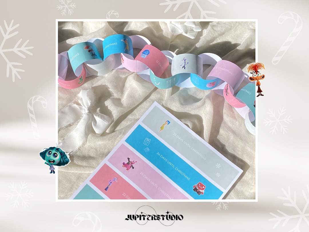 Printable NEW Emotion Characters CHRISTMAS Countdown Paper Chain ...
