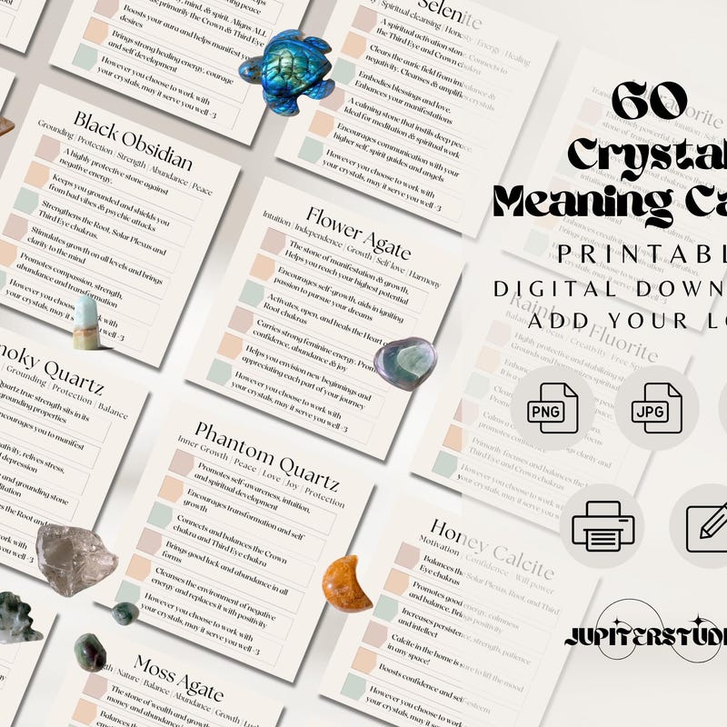 Printable Crystal Cards - Etsy