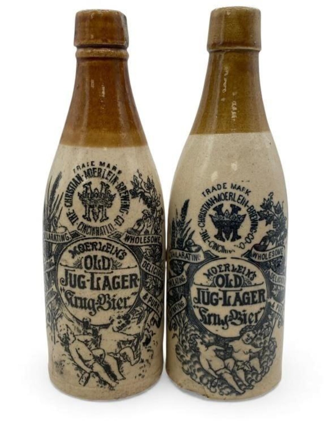 Antique Christian Moerlein’s Old Jug Lager Stoneware Pair - Etsy