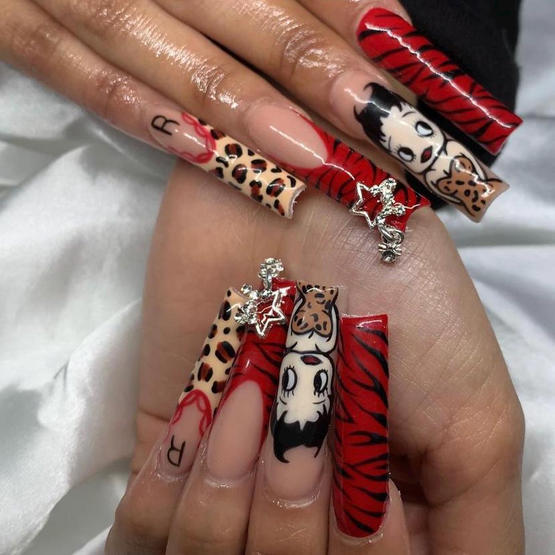 Betty Boop Inspired Press-on Nails | Valentine’s Day Press-on Nails ...