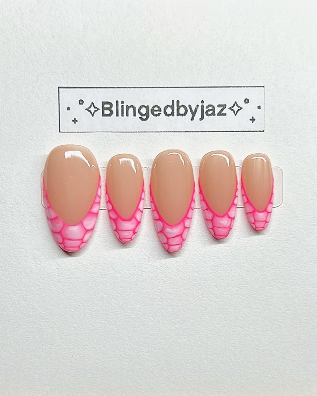 Croc Print Press on Nails: Handmade Valentines Nail Set (application ...