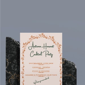 Editable Fall / Autumn Dinner Party Invitation - Etsy