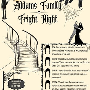 Editable Halloween Addams Family Wednesday Party Invitation - Etsy