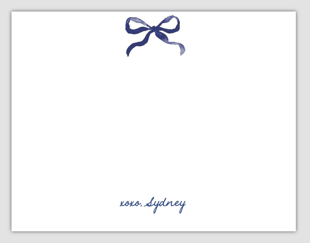 Blue Bow Stationary Template - Etsy
