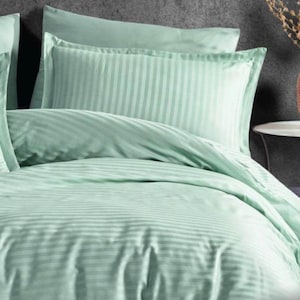 Luxury 100% Cotton Satin Bedding Set, Hypoallergenic, Made in Turkey ...