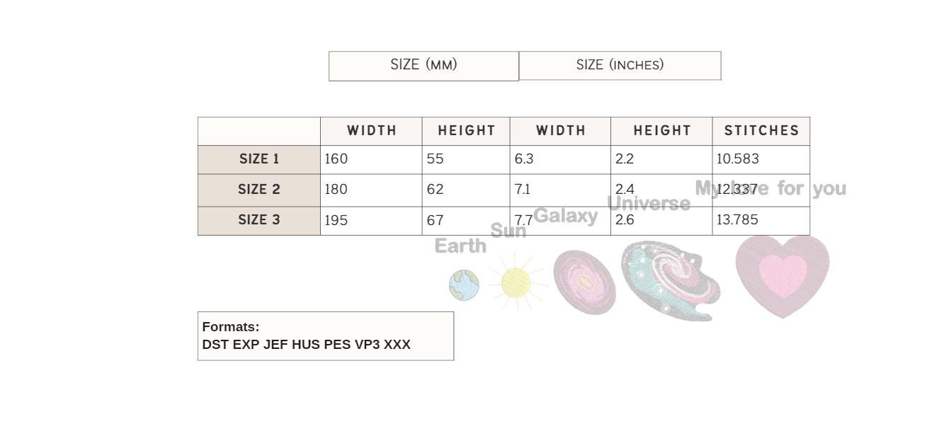 Solar System Machine Embroidery Design, Planets Solar Embroidery ...