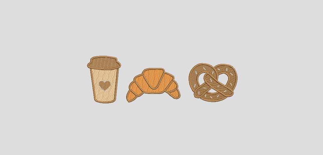 Mini Bakery Machine Embroidery Designs, Breakfast Foods Embroidery ...