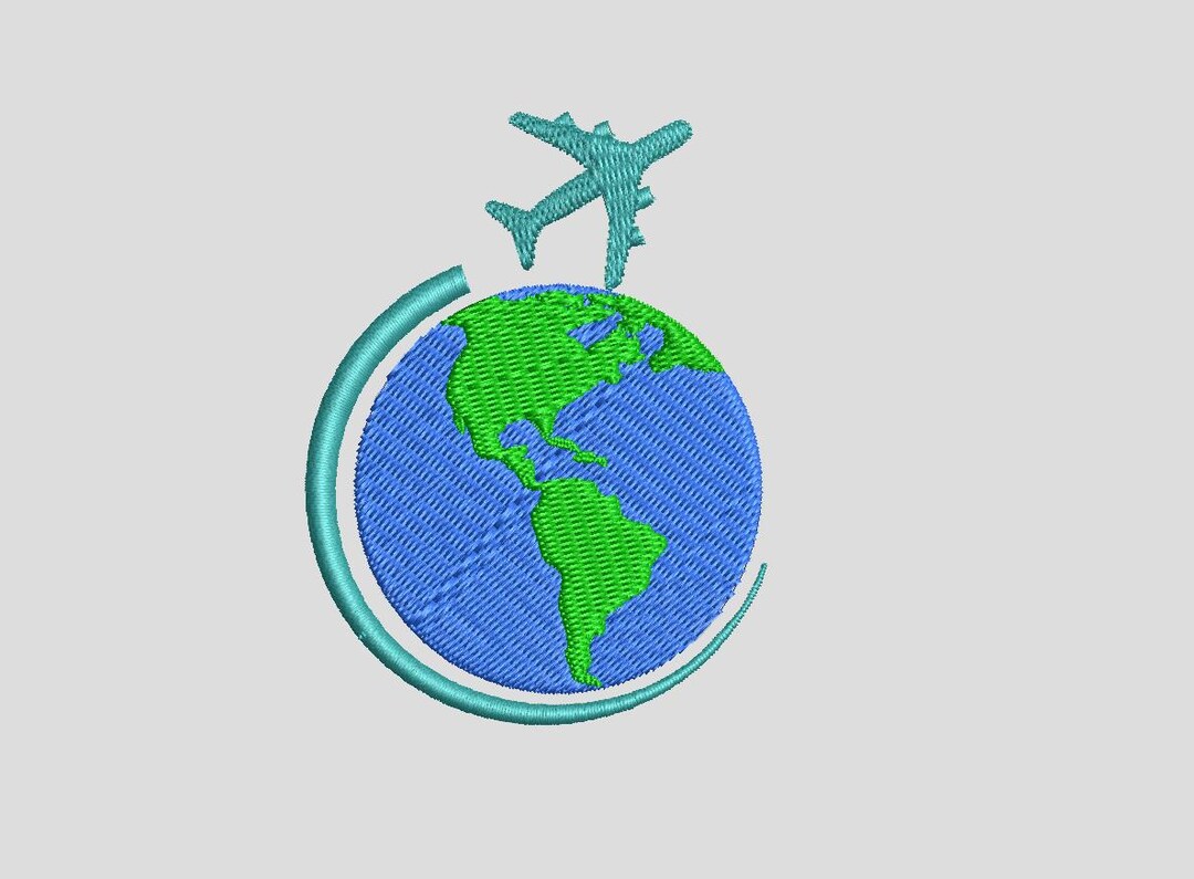 Earth Embroidery Design. Silhouette Earth. Plan Design. Machine ...