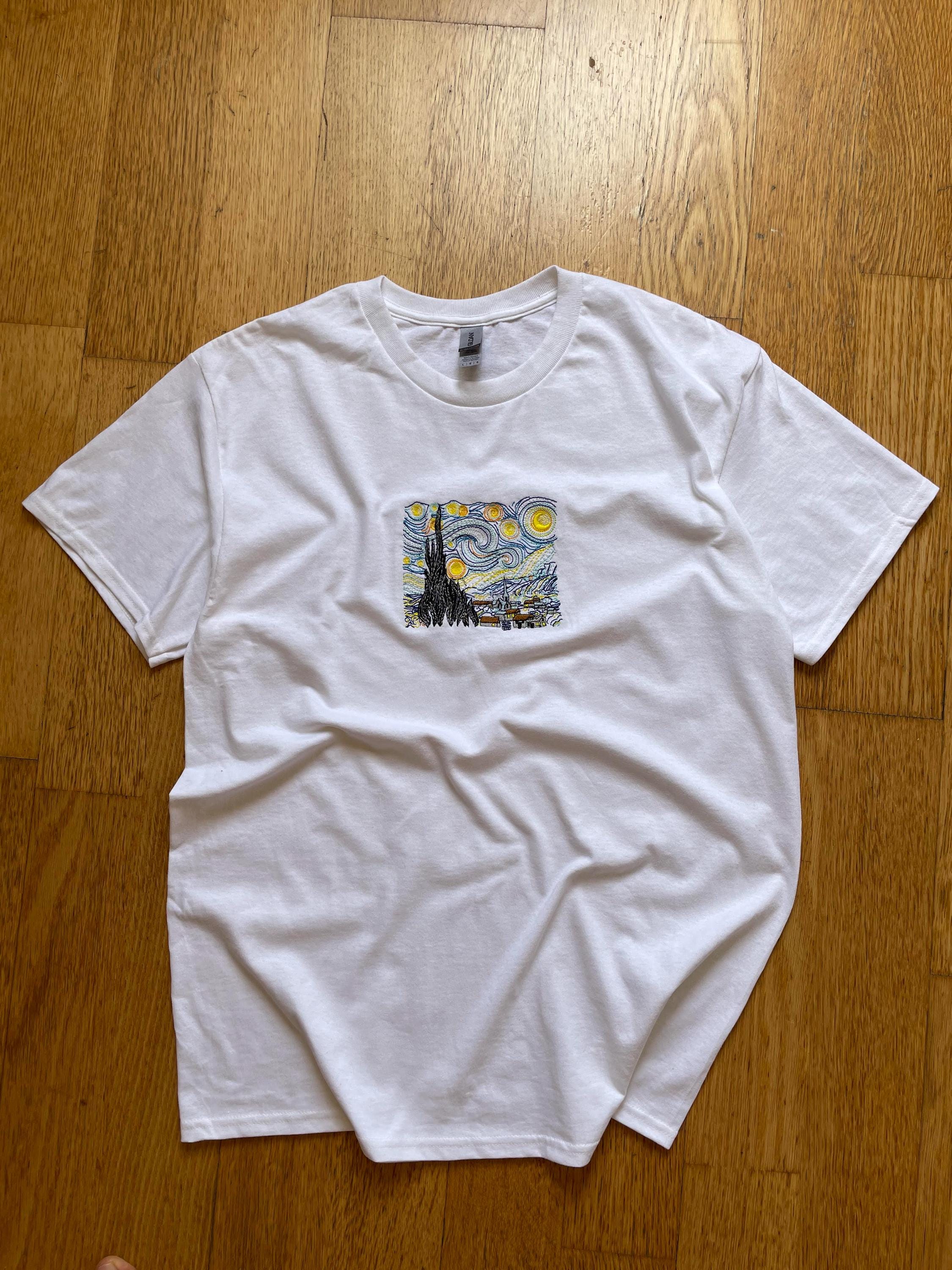 Embroidery Design Starry Night, Van Gogh Starry Night Embroidered ...