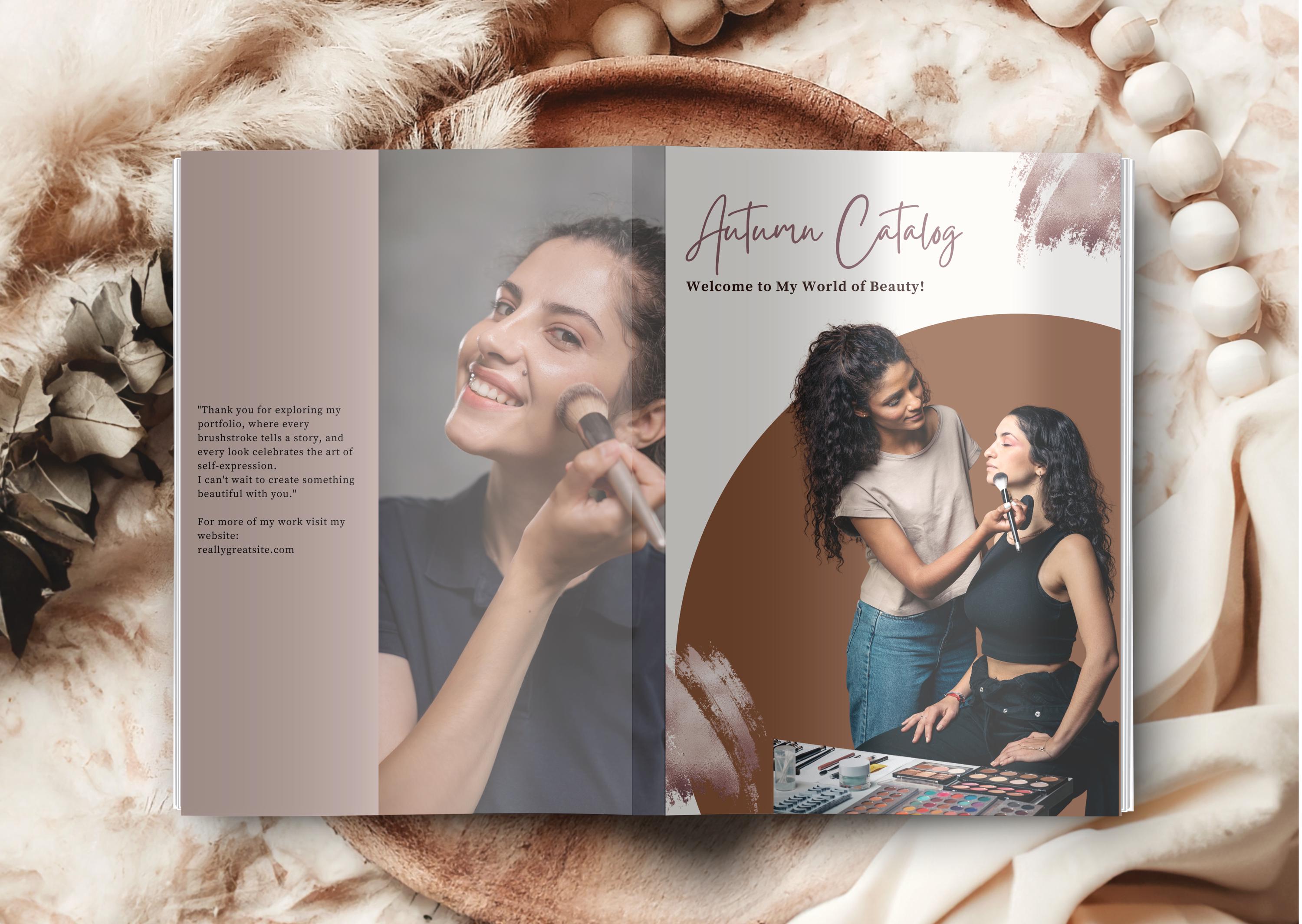 Artist's Work Mini Portfolio Booklet Editable in Canva Makeup Artist ...