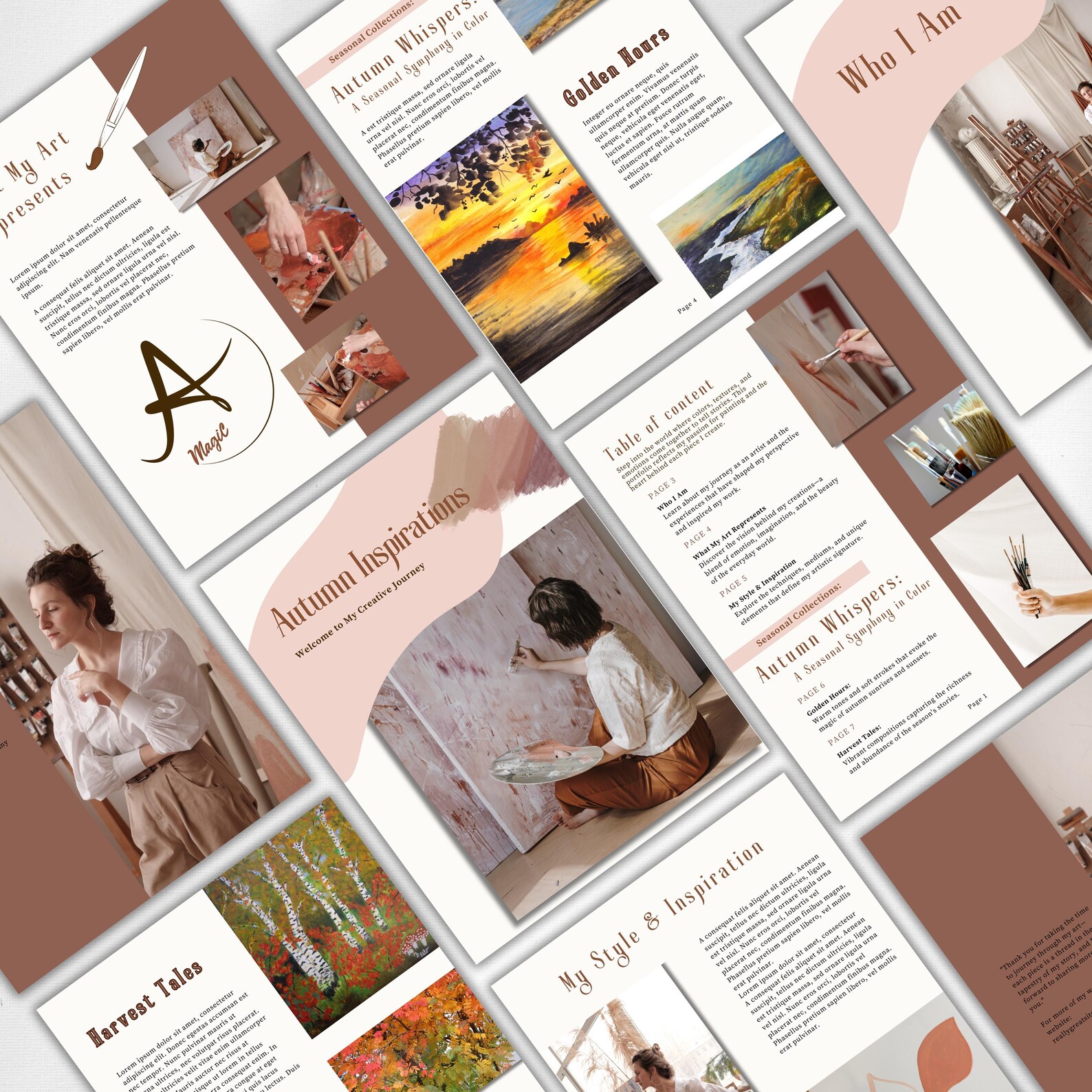 Artist's Work Mini Portfolio Collection Booklet Editable in Canva ...
