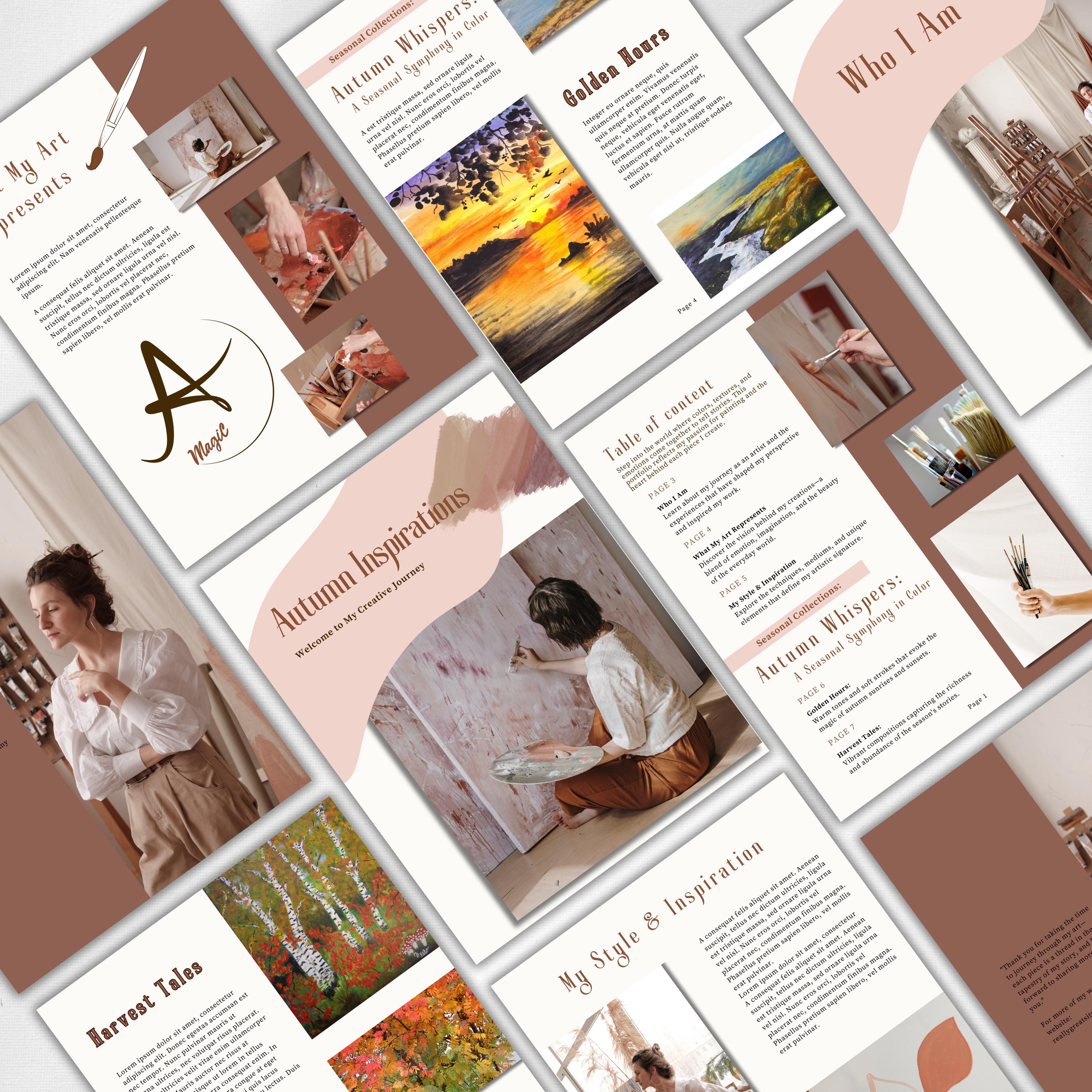 Artist Mini Portfolio Booklet Template, Editable Canva Layout (digital ...