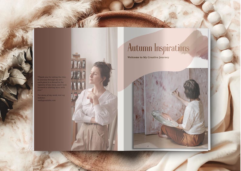 Artist Mini Portfolio Booklet Template, Editable Canva Layout (digital ...