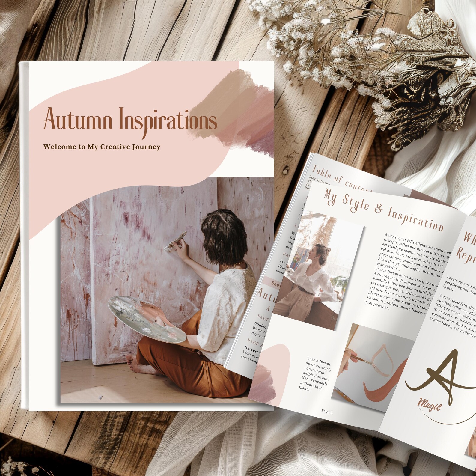 Artist's Work Mini Portfolio Collection Booklet Editable in Canva ...