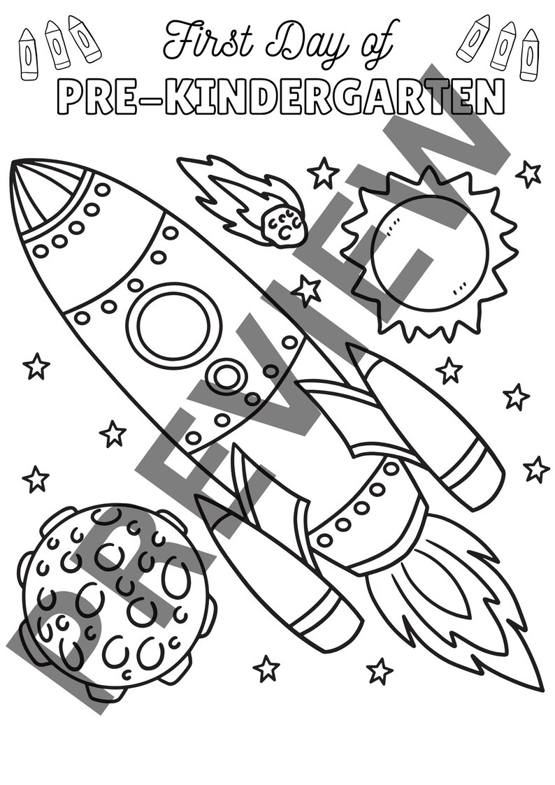 First Day of Pre-k Coloring Pages - Etsy