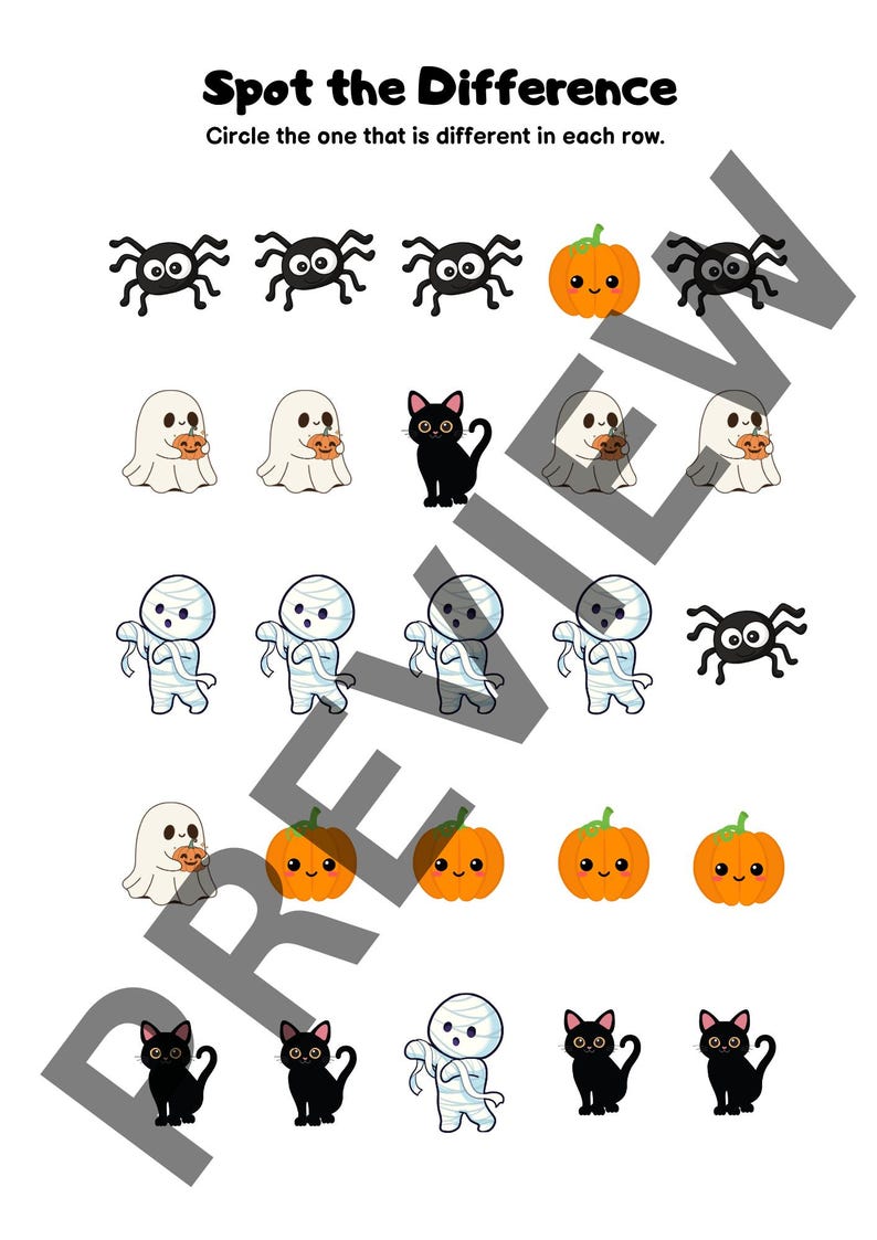 Pre-k Halloween Activity Printout Sheets - Etsy