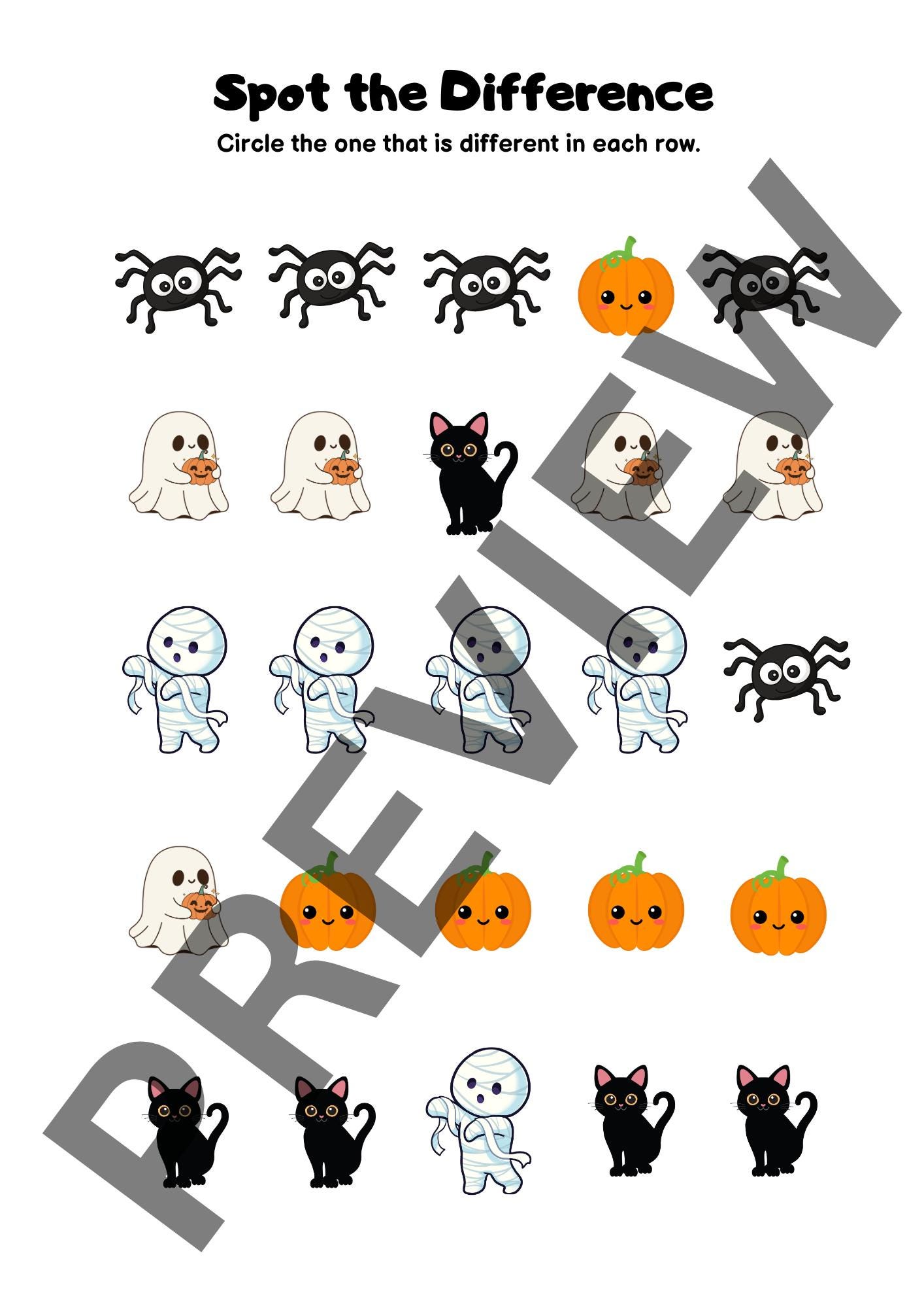 Pre-k Halloween Activity Printout Sheets - Etsy