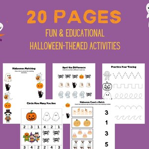 Pre-k Halloween Activity Printout Sheets - Etsy