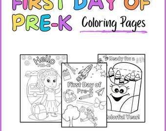 Hello Pre-k Coloring Pages - First Day of Pre-kindergarten Activity ...