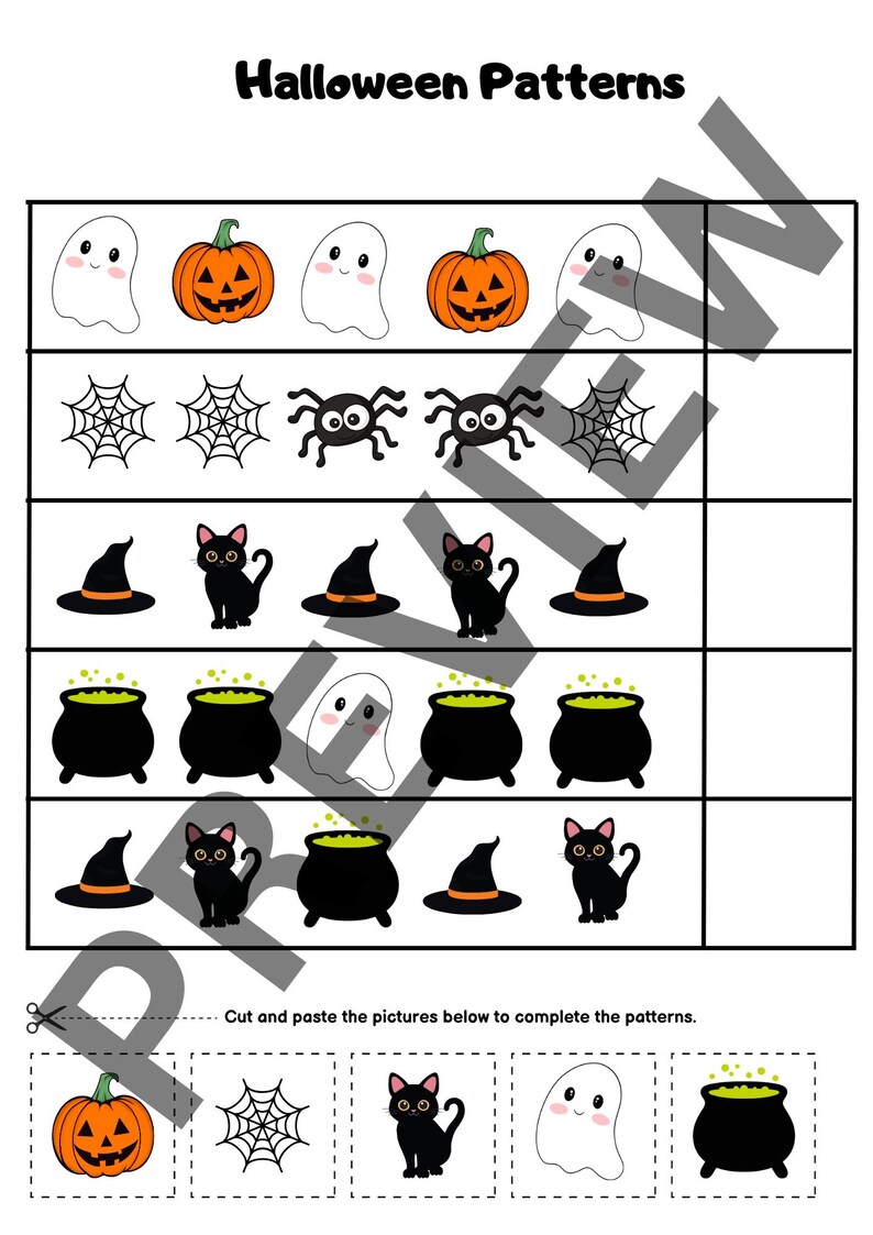 Pre-k Halloween Activity Printout Sheets - Etsy