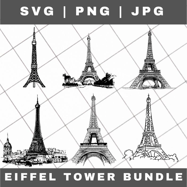 Eiffel Tower Svg Bundle, Eiffel Tower Clipart Eiffel Tower Png, Eiffel ...
