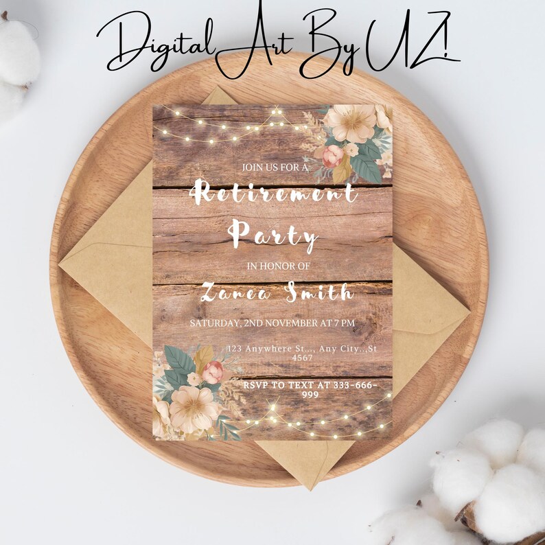 Editable Retirement Party Invitation, Printable Retirement Dinner ...