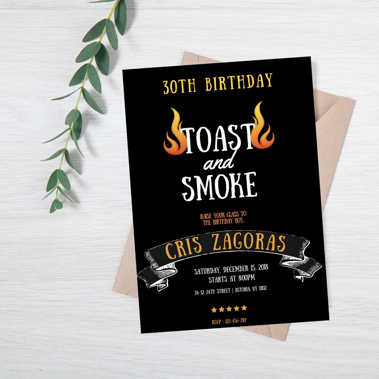 Editable Roast and Toast Birthday Retirement Invitation Canva Template ...