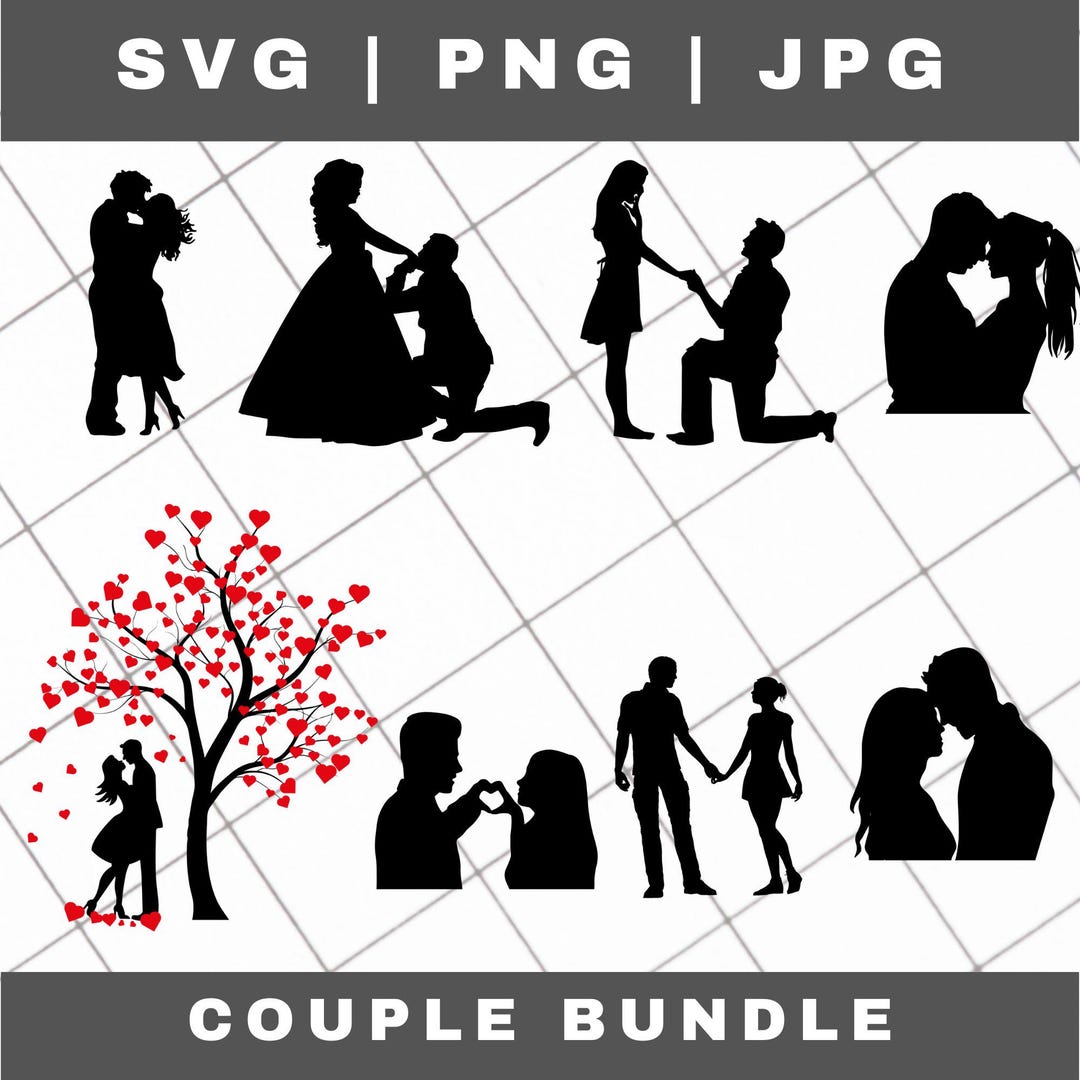 Couple Svg Bundle, Pair Svg, Valantine Svg, Couple Silhouette, Love Svg ...