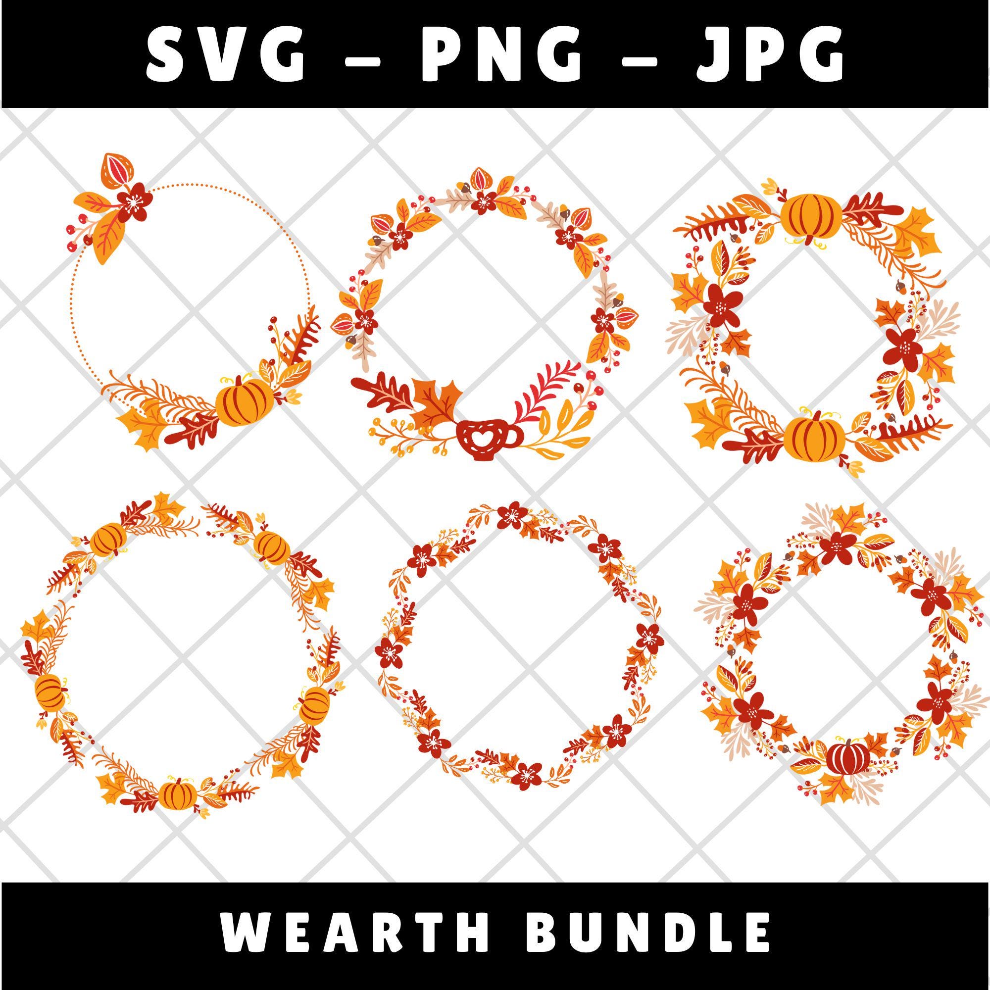 Fall SVG Fall Wreath SVG Autumn SVG Thanksgiving Svg Wreath Svg Fall ...