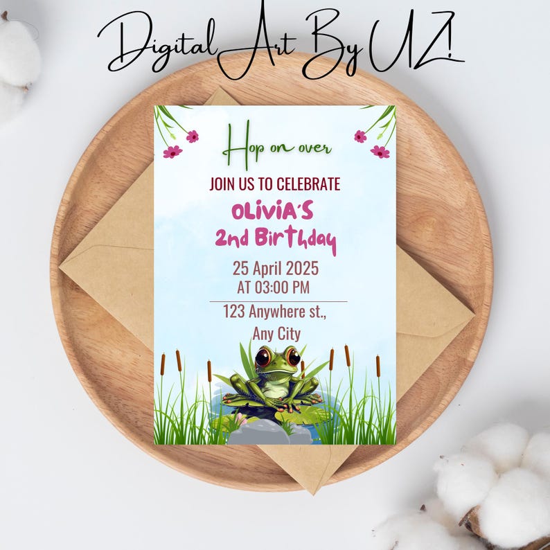 Editable Frog Birthday Invitation, Printable Frog Birthday Party ...