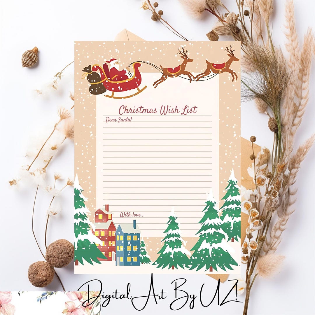 Letter to Santa, Kids Letter to Santa, Printable Letter to Santa, Kids ...