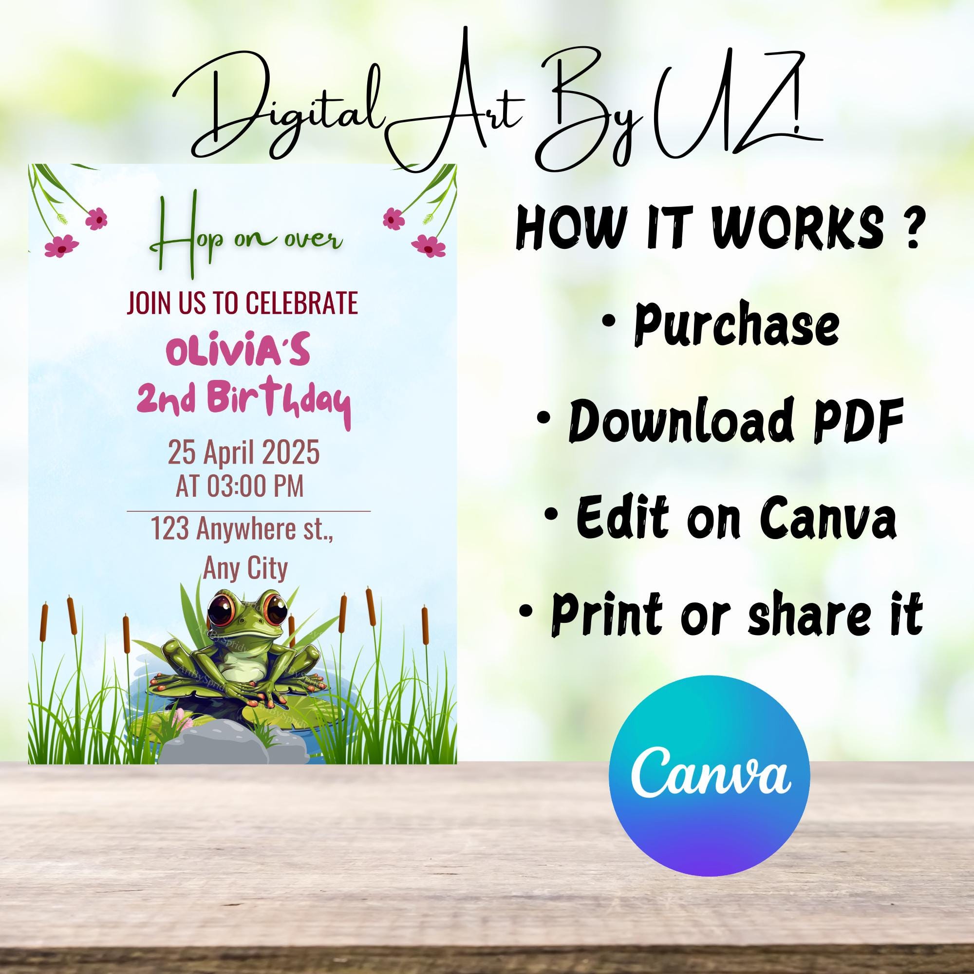 Editable Frog Birthday Invitation, Printable Frog Birthday Party ...