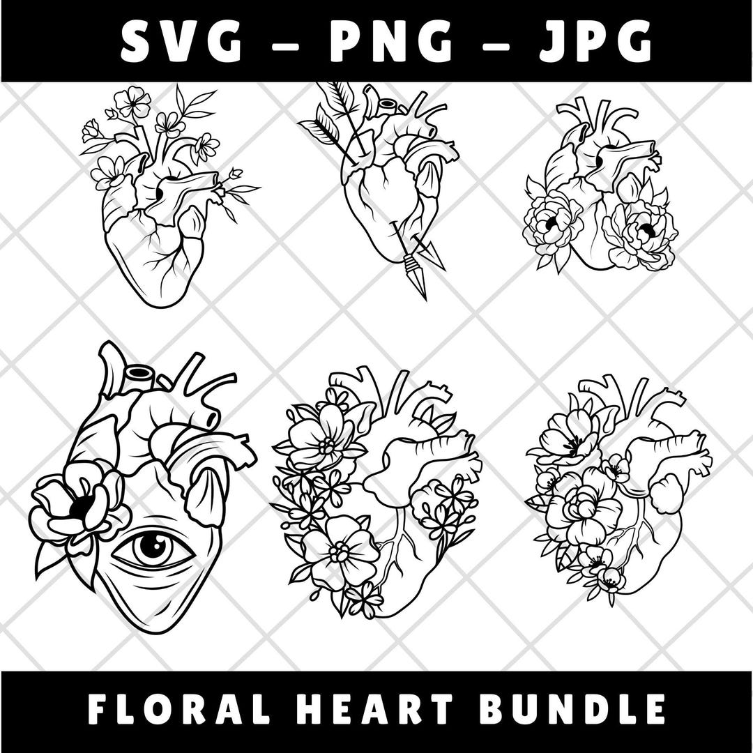 Heart Svg File\ Anatomical Heart Svg\ Human Heart Svg\ Anatomy Svg ...