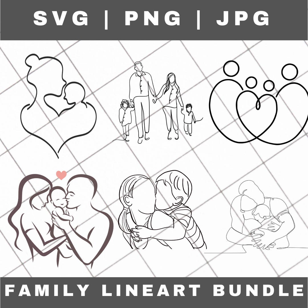 Line Art Svg Bundle/family Line Art Svg/mom Line Art Bundle/mom Love ...