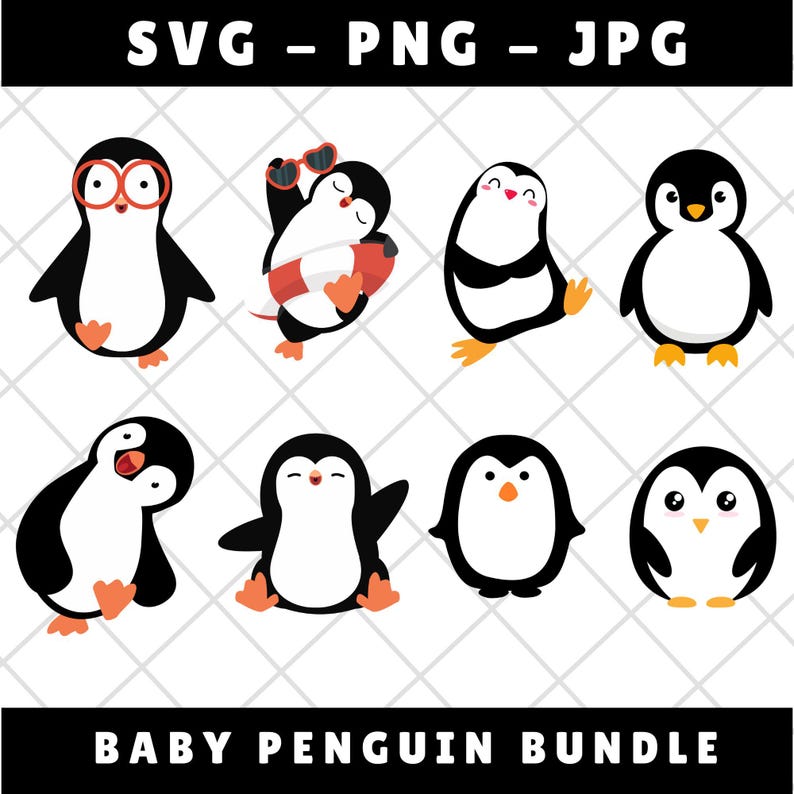 Baby Penguin SVG Penguin Bundle SVG Penguin Clipart Penguin Cricut ...