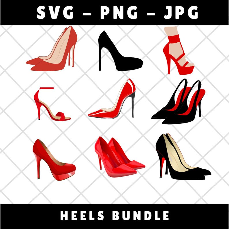 Red Bottom Stiletto Heels SVG Design Bundle\ Boss Babe Svg\ High Heel ...