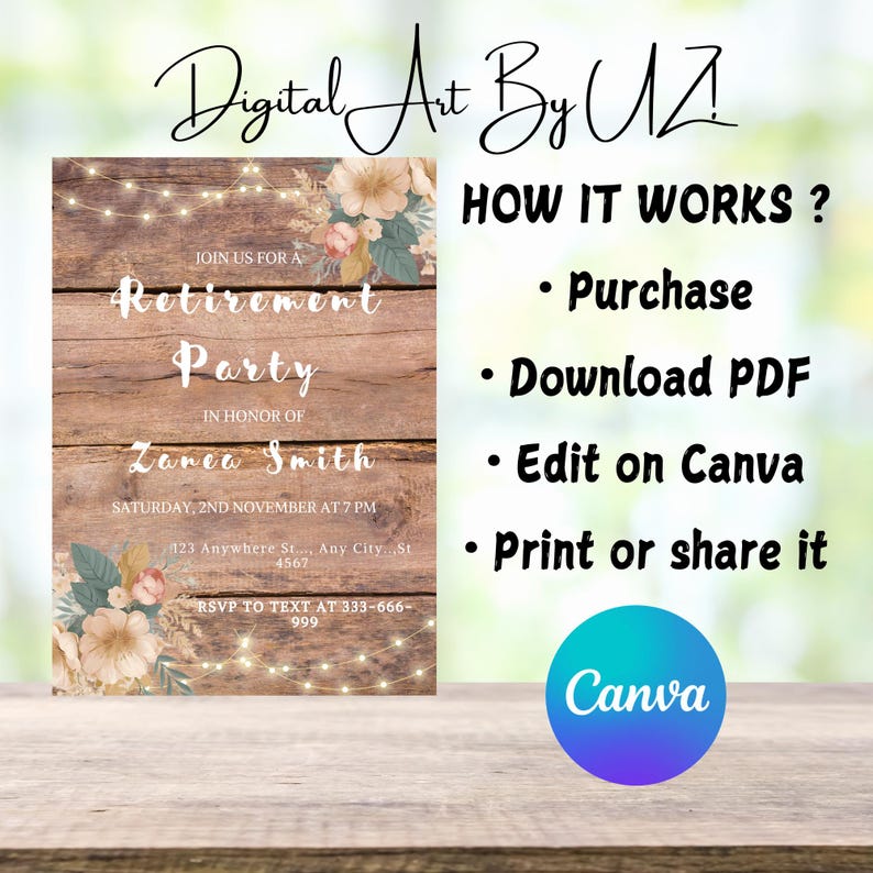 Editable Retirement Party Invitation, Printable Retirement Dinner ...